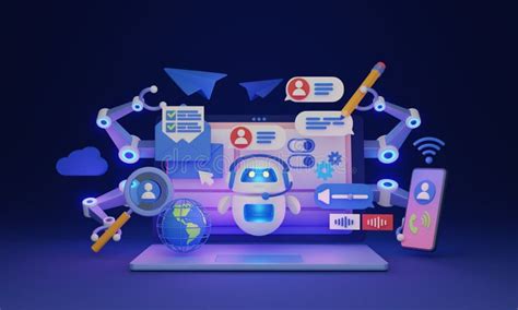 Customer Service Automation With Ai Robot Answers 3d Illustration