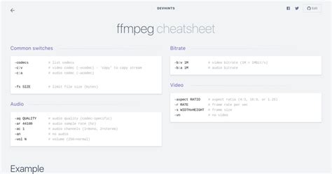ffmpeg cheatsheet