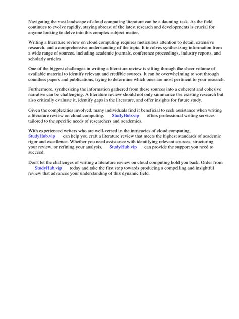 Cloud Computing Literature Review Pdf Big Data Cloud Computing