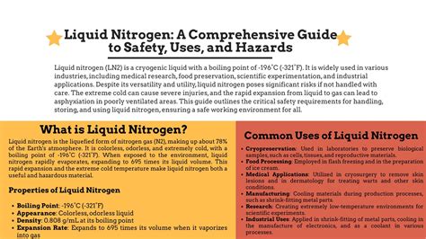 Liquid Nitrogen A Comprehensive Guide To Safety Uses And Hazards