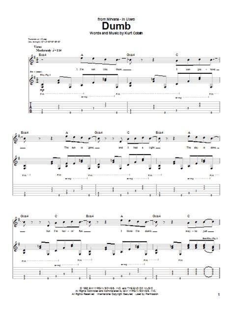 Dumb Nirvana Guitar Tab