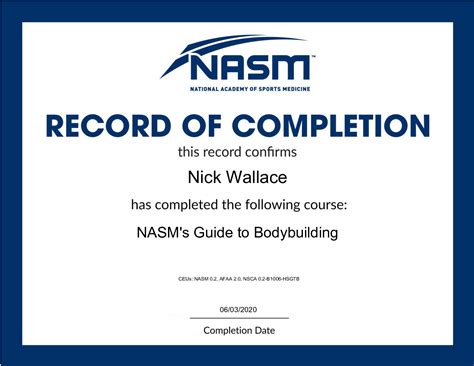 Nasm Bodybuilding Course Ovox Morganville
