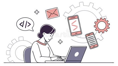 Software Development And Programming On Laptop Vector Design Generative Ai Stock Vector