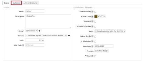 Assign GL Codes To POS Items CivicRec Help Center