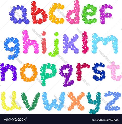 Lower Case Bubbles Alphabet Royalty Free Vector Image Vectorstock