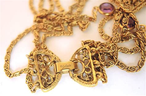 Vintage 1960s Signed 3 Strand Goldette Necklace For Sale At 1stdibs