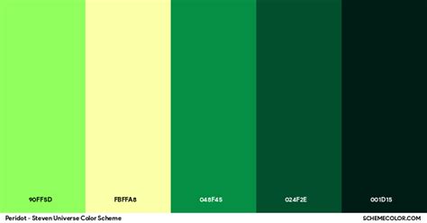 Peridot Steven Universe Color Scheme Palettes