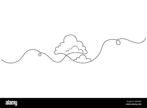 Minimal Cloud Symbol Continuous One Line Art Vector Illustration Stock Vector Image And Art Alamy