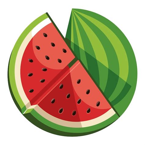 수박 조각 의 만화 일러스트레이션 프리미엄 벡터