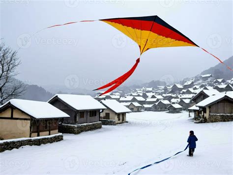 A Person Flying A Kite AI Generated Stock Photo At Vecteezy