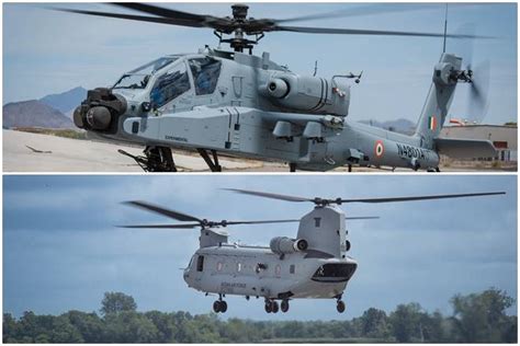 Boost For Defence Indias First Apache Chinook Helicopters For Iaf