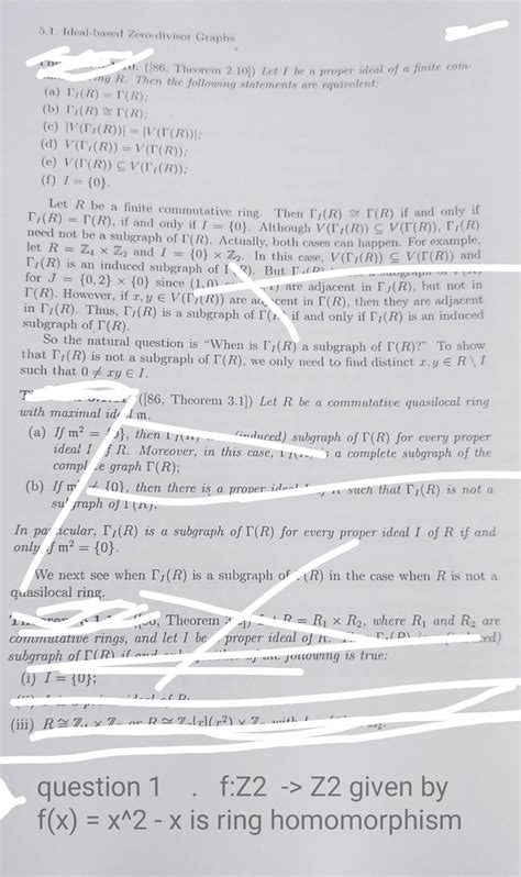 Solved 51 Ideal Based Zero Divisor Graphs 86 Theorem