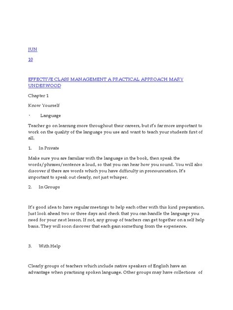 Effective Class Management Pdf Teachers Classroom