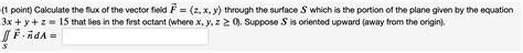 Solved Point Calculate The Flux Of The Vector Field Chegg