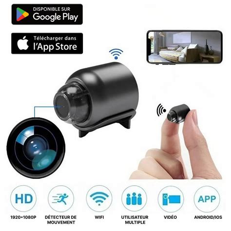 Caméra De Surveillance Wifi 1080p Hd Vision Nocturne Intégrée Mini