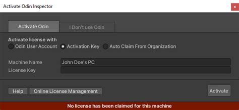 Activate Odin From Within Unity Odin Inspector For Unity