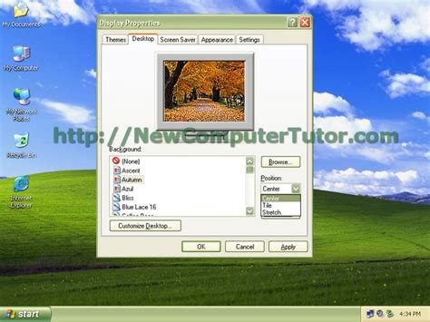 Desktop Properties Of Windows Xp Computer Tutor