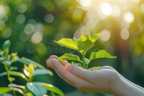 Cultivo De Plantas En El Suelo En Manos Que Simbolizan El Crecimiento