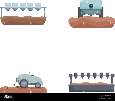 Vector Icons Featuring Different Types Of Agricultural Irrigation