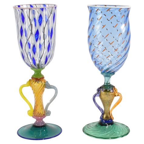 Colorful Glass Goblet Set For Sale At 1stdibs
