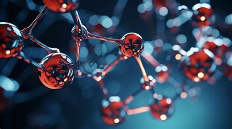 Premium Ai Image Molecular Structure On A Dark Background