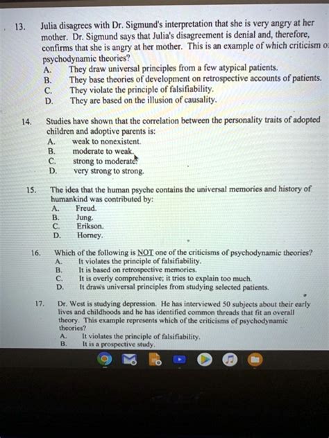 solved 13 julia disagrees with dr sigmund s interpretation that she