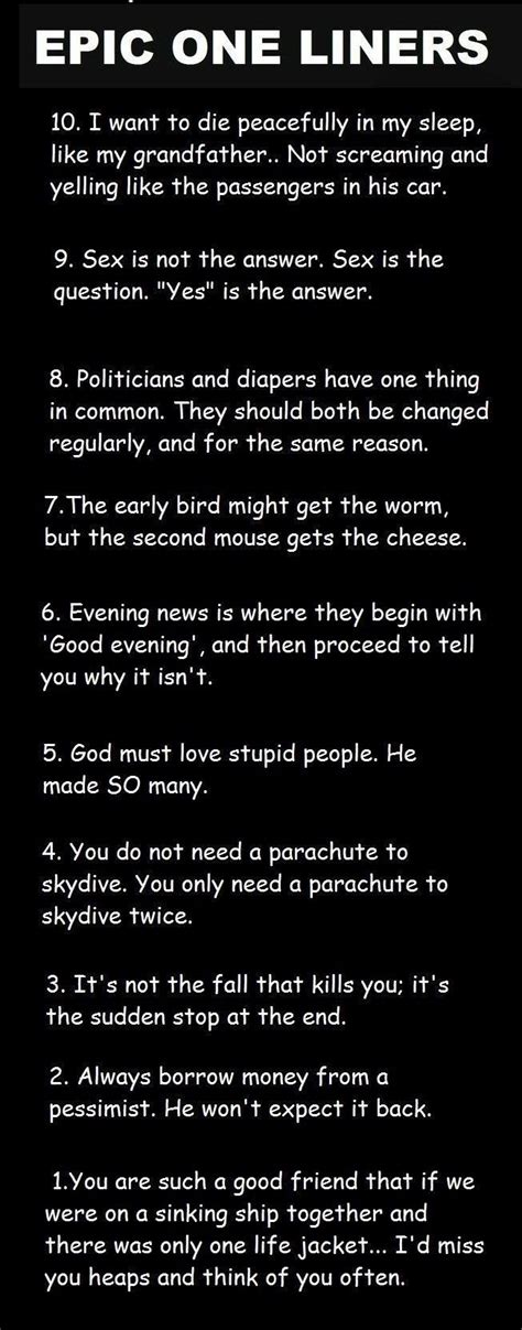 Sarcastic One Liners Insults