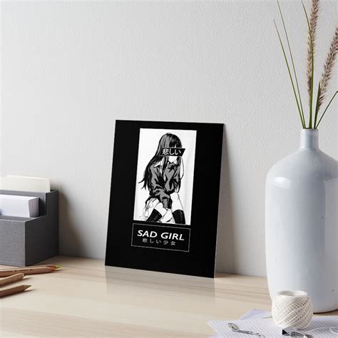 Sad Girl Anime Nu Goth Senpai Hentai Ahegao Art Board Print By