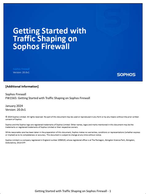 Fw1565 200v1 Getting Started With Traffic Shaping On Sophos Firewall Pdf