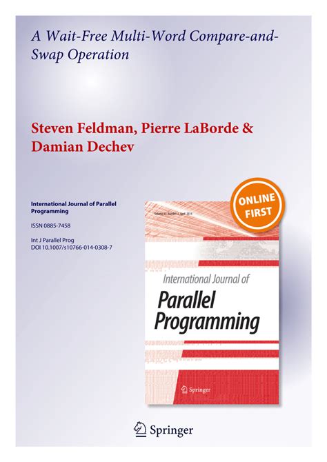 Pdf A Wait Free Multi Word Compare And Swap Operation