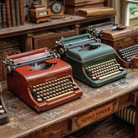 Vintage Typewriters Premium Ai Generated Image