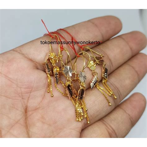 Jual Anting Bambu Emas Asli Kadar 30 Bisa Dijual Kembali Shopee Indonesia
