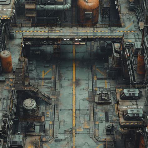 10 Gridless Cyberpunk Factory Battlemaps Vtt Pack For Shadowrun