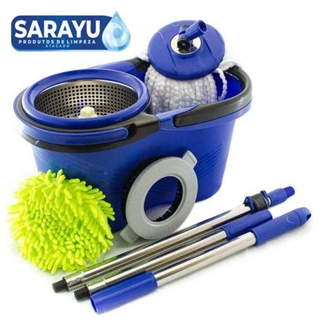Balde Mop PRO Cesto Inox Cabo 1 60 Metros 3 Refis Shopee Brasil