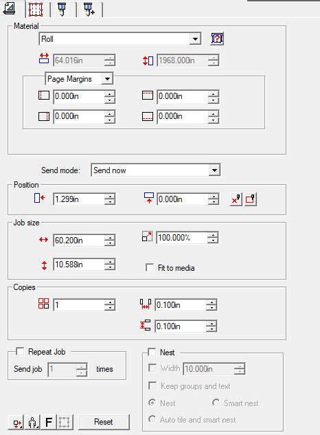 Cut Plot Dialog Box General Tab SA International