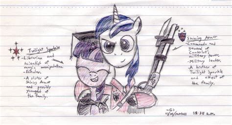 Twilight Sparkle Shining Armor On Ink And Pencil By Giromcalica On