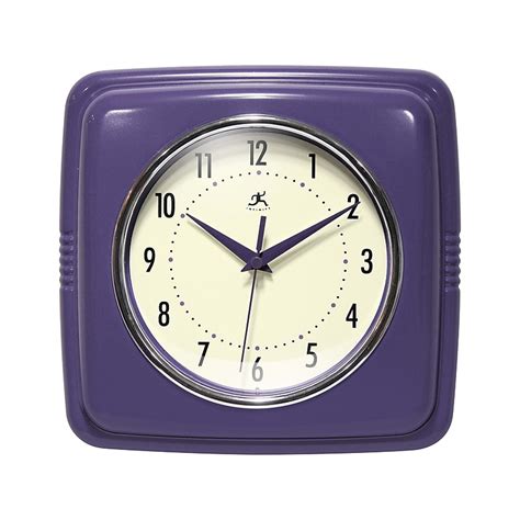 Infinity Instruments Square Retro Wall Clock 9 25 13228prht 4103 Image 1