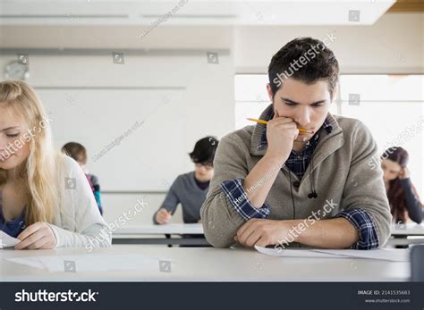 Teenagers Problem Solving Serious Classroom Over 47 Royalty Free