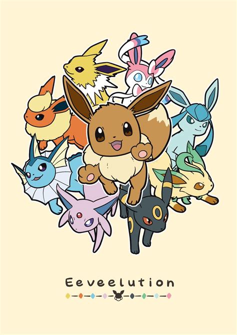 Eevee Sylveon Umbreon Glaceon Vaporeon And 4 More Pokemon Drawn
