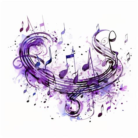 Premium Photo Purple Harmony Artistic Interpretation Of Musical Notes