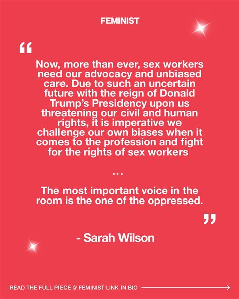 Feminist “now More Than Ever Sex Workers Need Our Advocacy And