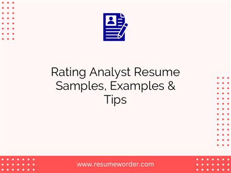 Rating Analyst Resume Samples Examples And Tips Resumeworder