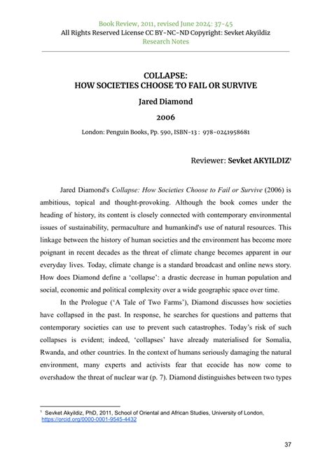Pdf Jared Diamond Collapse How Societies Choose To Fail Or Survive