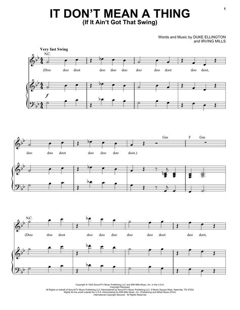It Don T Mean A Thing If It Ain T Got That Swing Sheet Music Direct