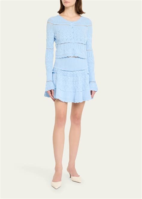 Loveshackfancy Colella Scalloped Pointelle Knit Mini Skirt Bergdorf