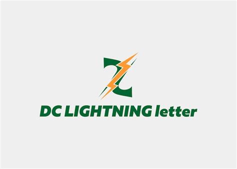 로고 Dc 번개 편지 회사 이름 프리미엄 벡터