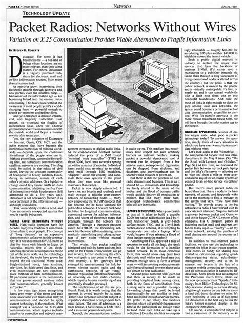 Packet Radio Networks Without Wires InfoWorld Nomadic Research Labs
