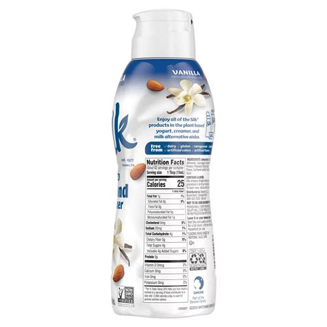 Silk Dairy Free Almond Milk Liquid Coffee Creamer Vanilla Shop