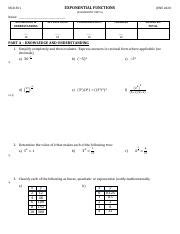 UNIT 6 Assignment ELEARNING 1 .pdf - EXPONENTIAL FUNCTIONS MCR 3U1 JUNE ...
