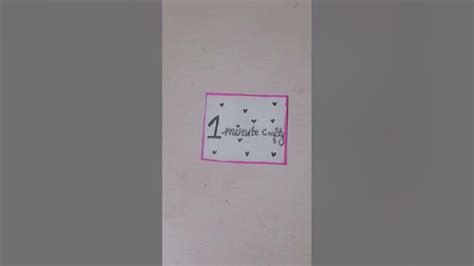 Cute 1 Minute Crafty Card Idea Diyceaftshorts Youtube